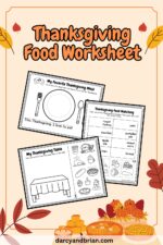 Thanksgiving Food Worksheet | Coloring and Cut Paste Activity