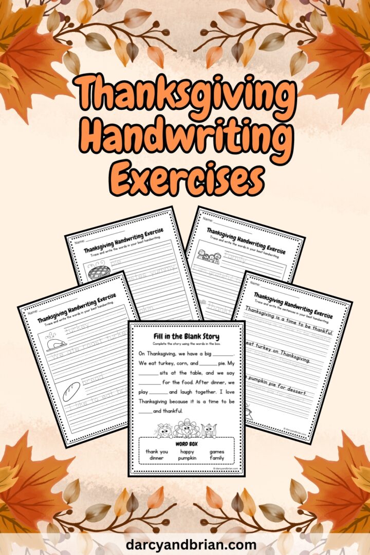 Thanksgiving Handwriting Worksheets