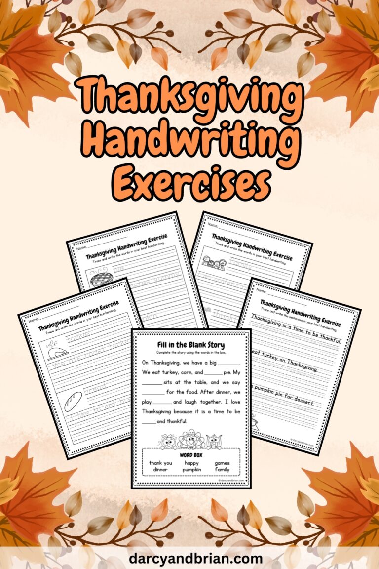Thanksgiving Handwriting Worksheets