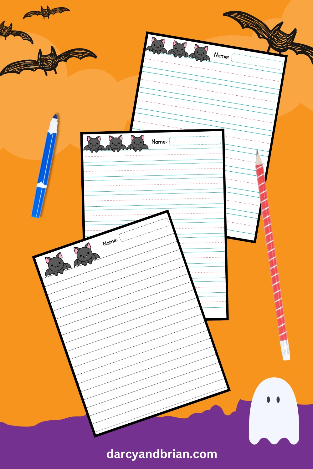 Free Printable Bat Writing Paper for Kids