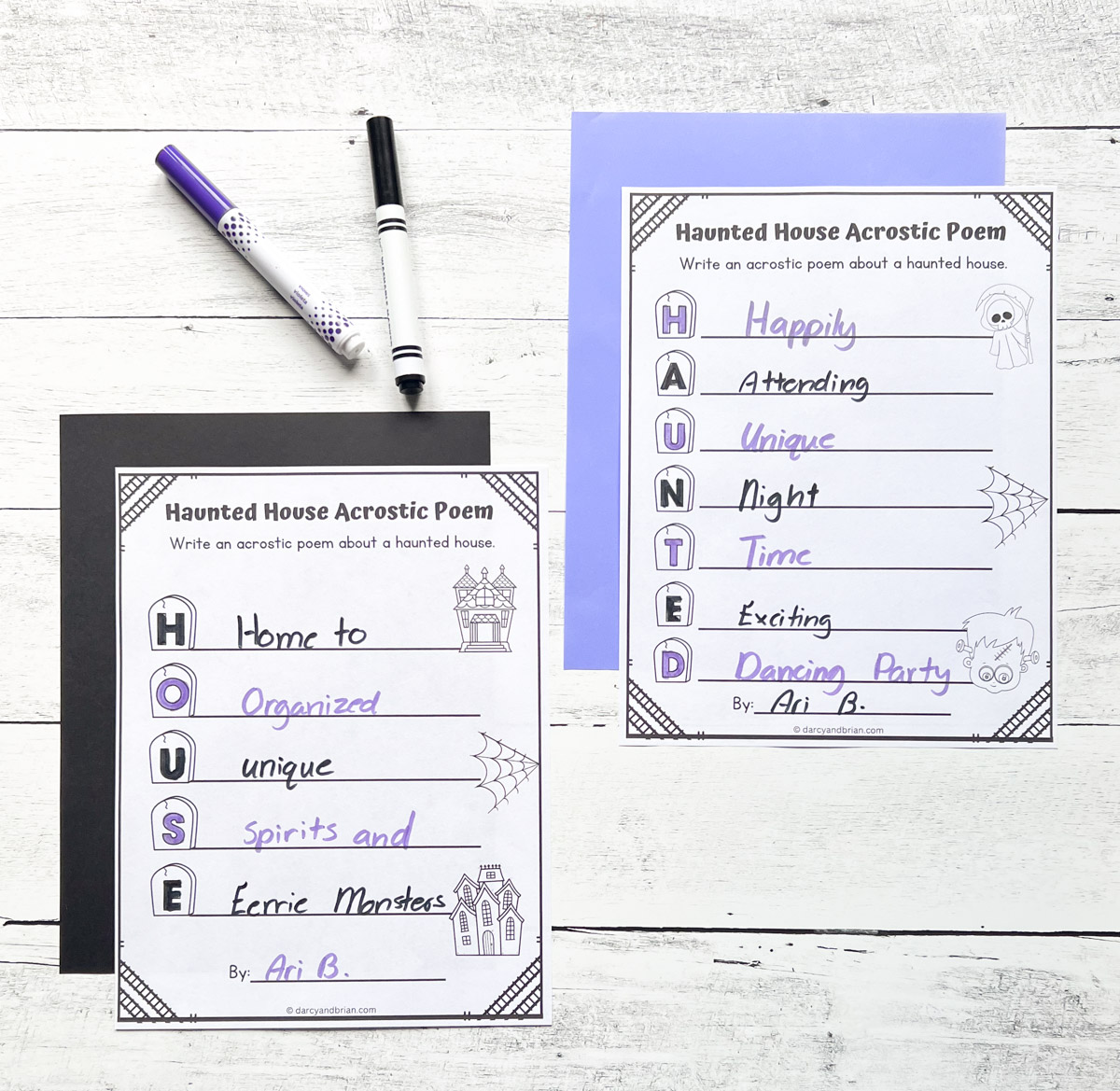 Haunted House Acrostic Poem Printable Worksheet