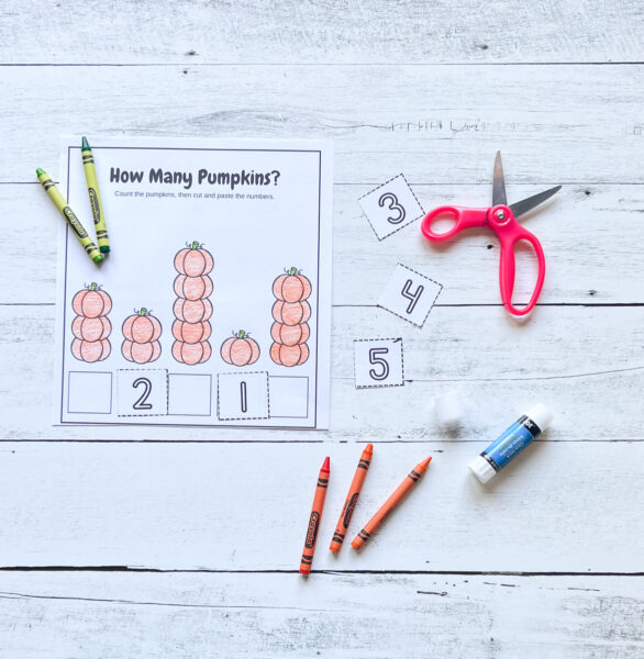 Pumpkin Counting Worksheet For Preschoolers