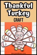 I Am Thankful Turkey Printable Craft Activity