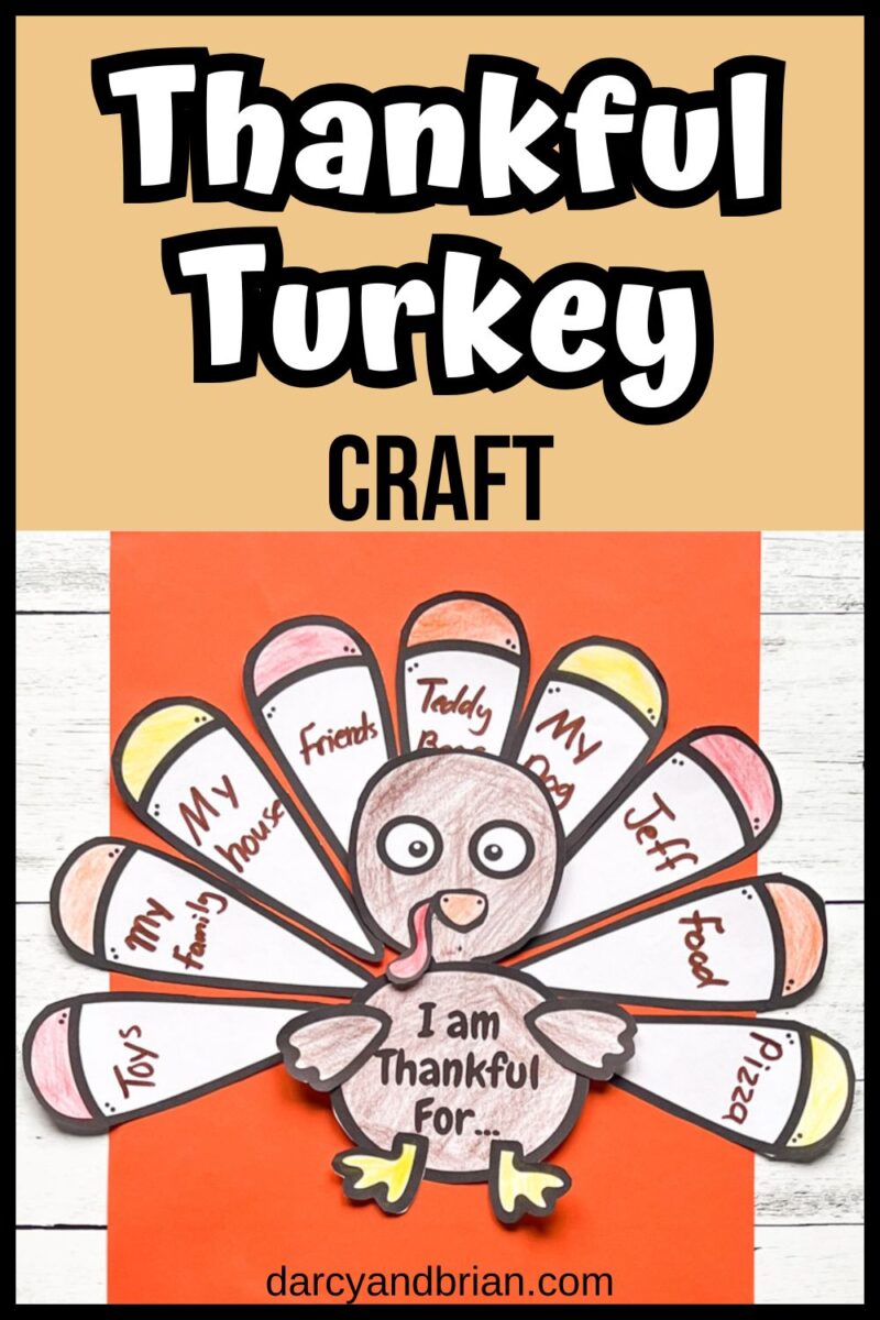 I Am Thankful Turkey Printable Craft Activity