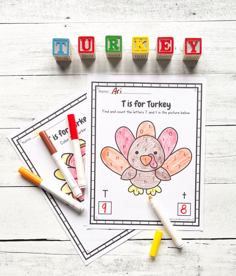 T Is For Turkey Worksheet