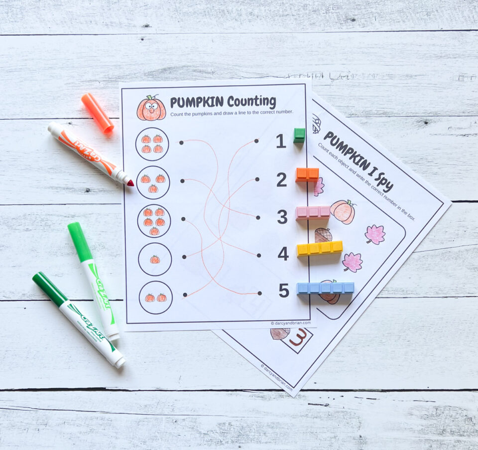 Pumpkin Counting Worksheet For Preschoolers
