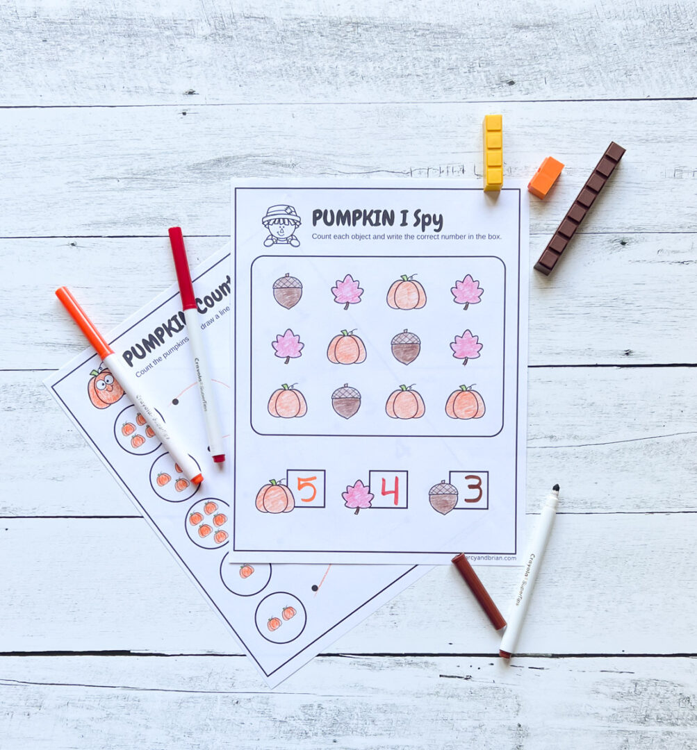Pumpkin Counting Worksheet For Preschoolers