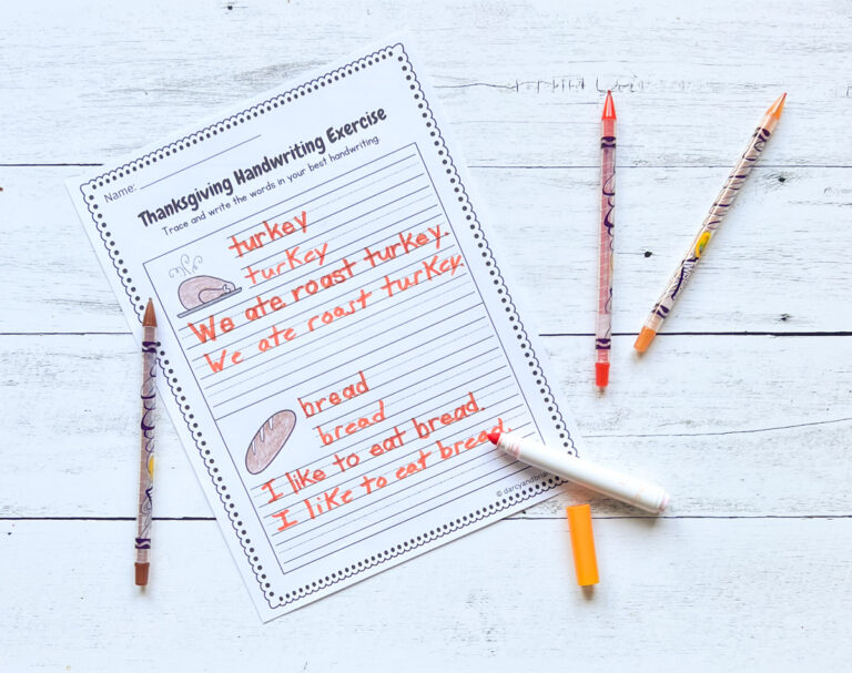 Thanksgiving Handwriting Worksheets