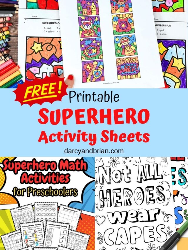 Free Printable Color by Number Superheroes