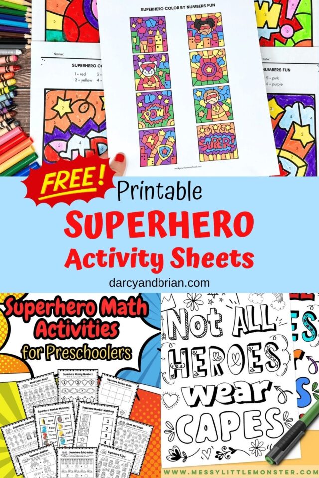 Free Printable Superhero Activity Sheets for Kids