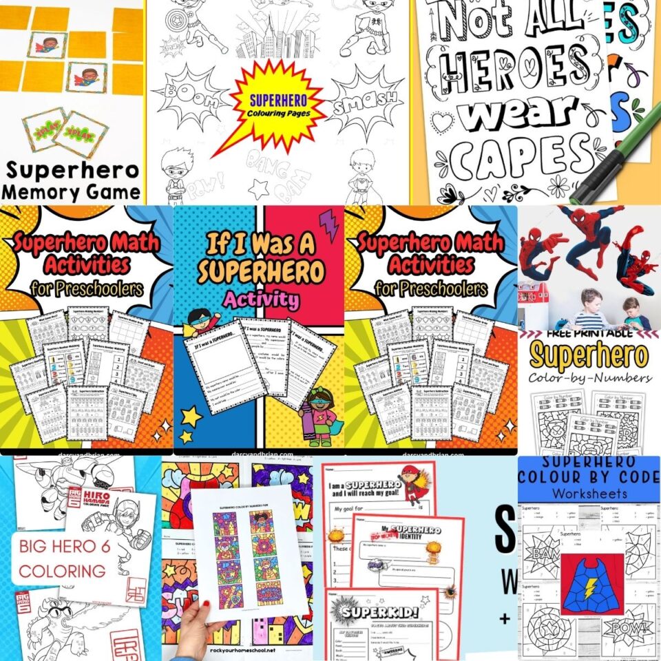 Free Printable Superhero Activity Sheets for Kids