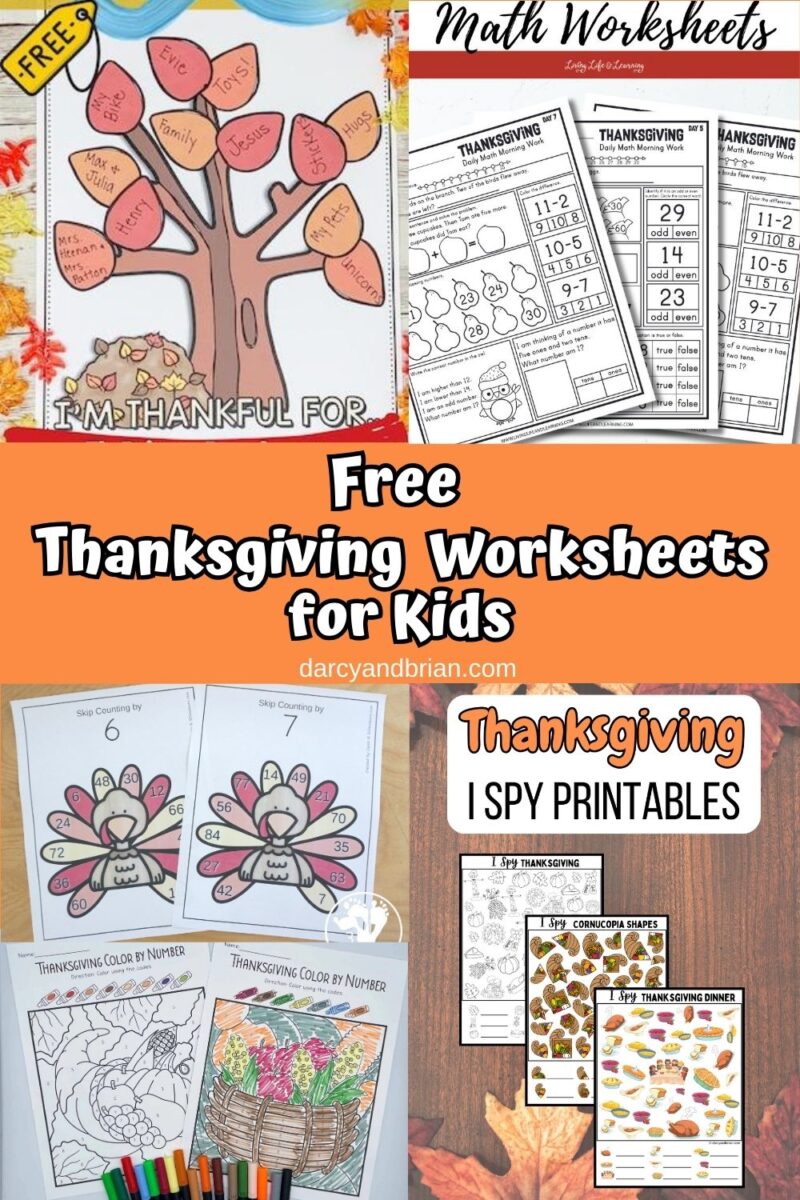 Free Thanksgiving Worksheets for Kids