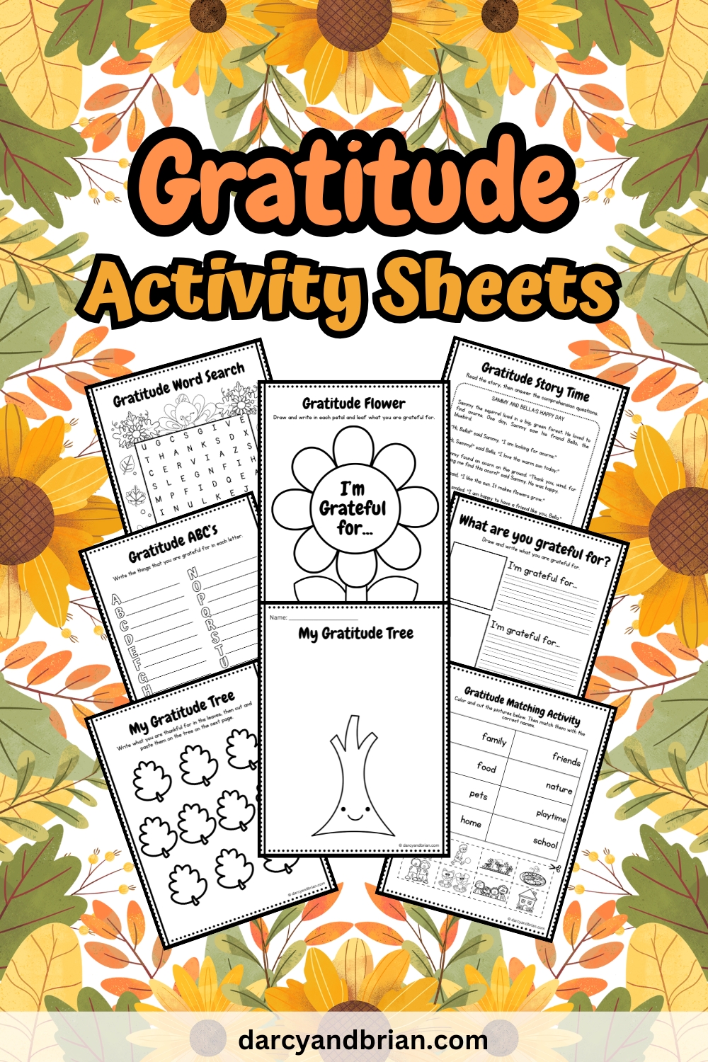 Gratitude Activity Sheets for Kids