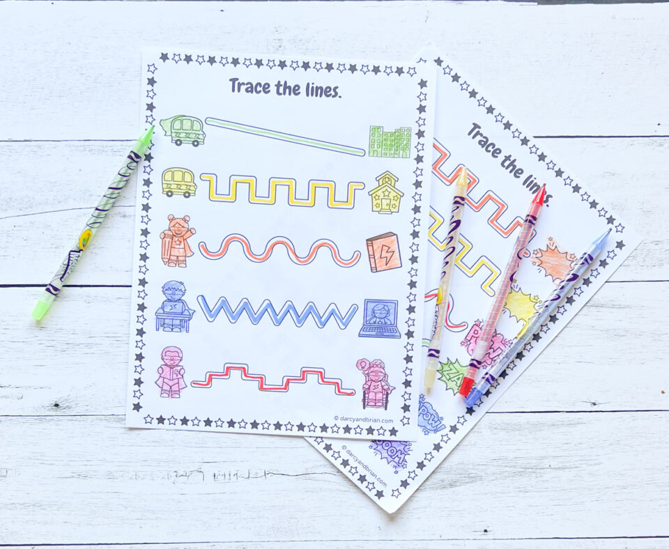 Superhero Tracing Worksheets | Pencil Control Activities