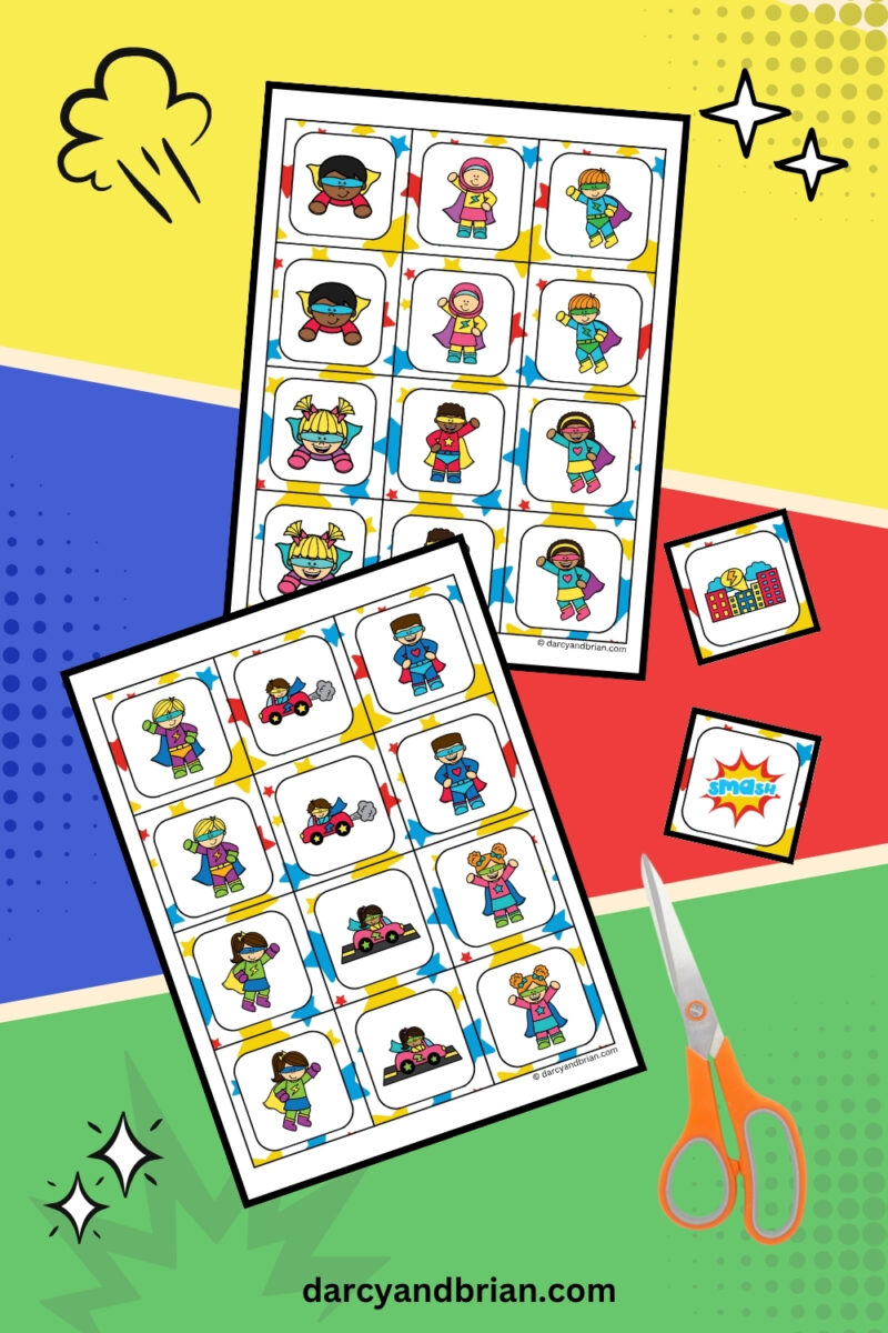 Superhero Matching Game Printable