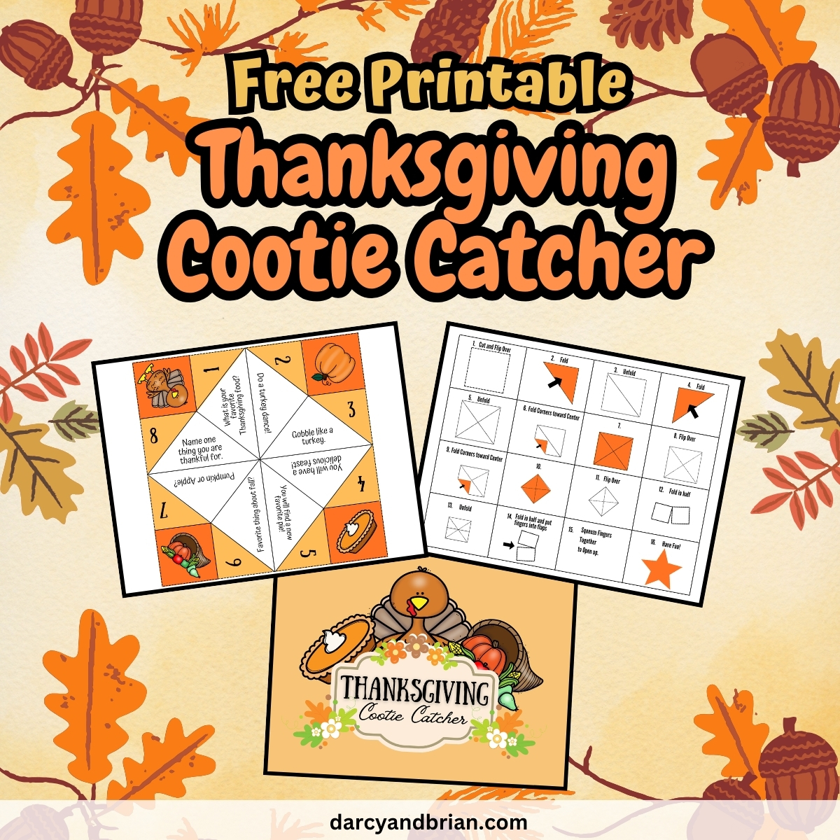 Free Printable Thanksgiving Cootie Catcher