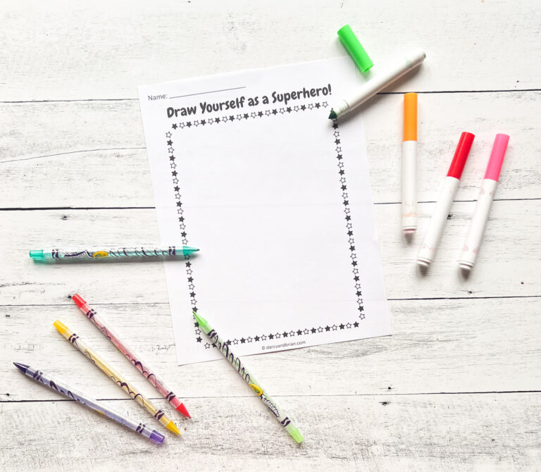 Draw Yourself As A Superhero Worksheet