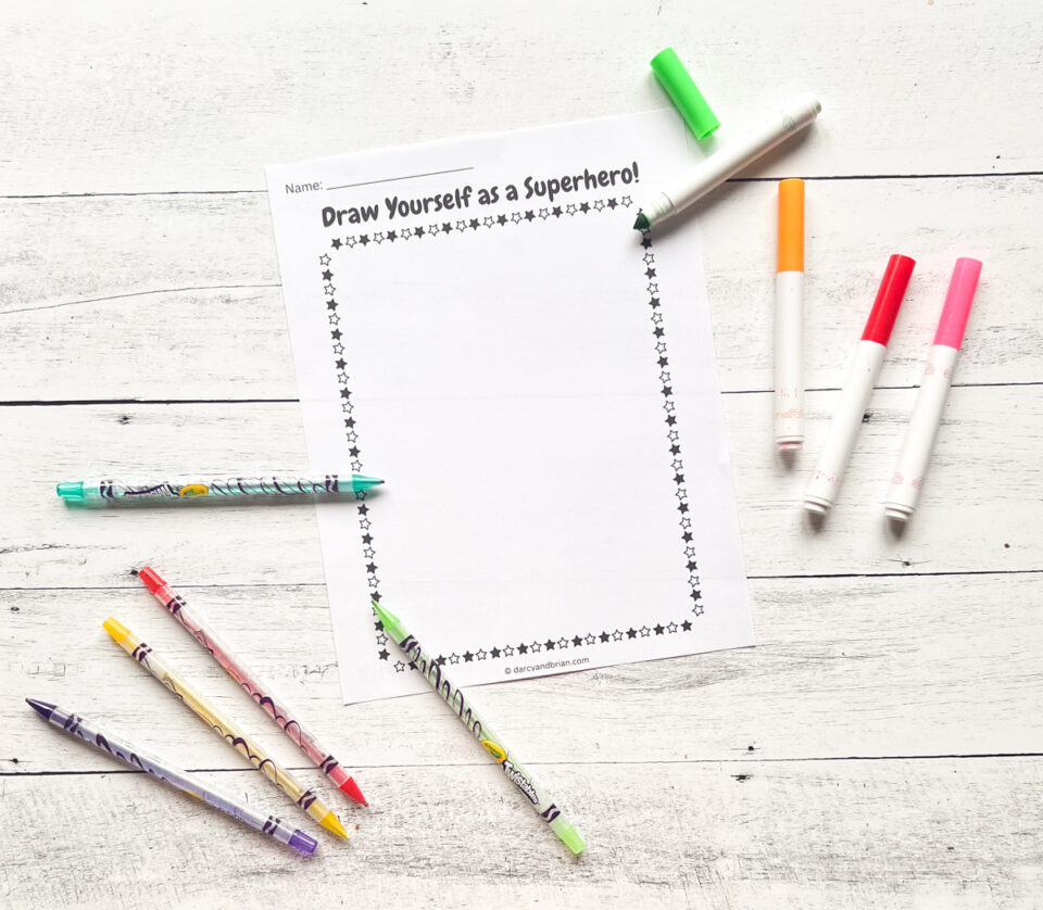 Draw Yourself As A Superhero Worksheet
