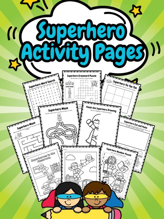 Superhero Tracing Worksheets | Pencil Control Activities