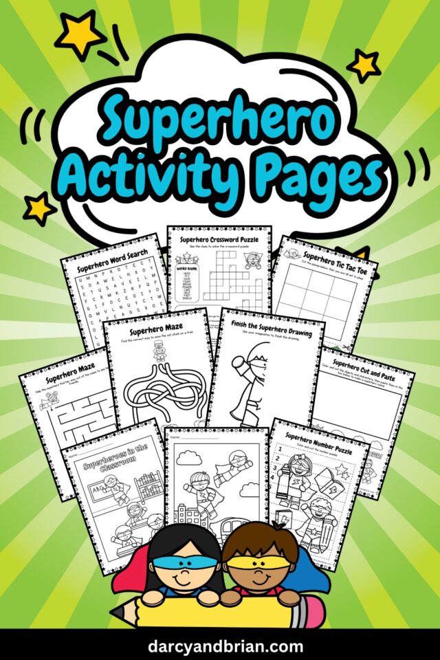 Free Printable Superhero Activity Sheets for Kids