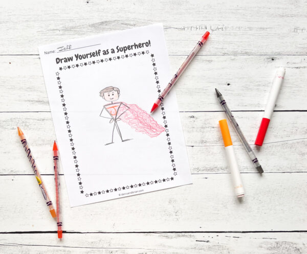 Draw Yourself As A Superhero Worksheet