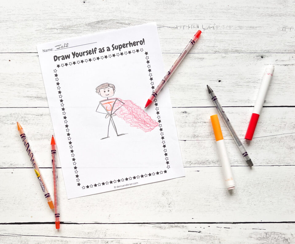 Draw Yourself As A Superhero Worksheet