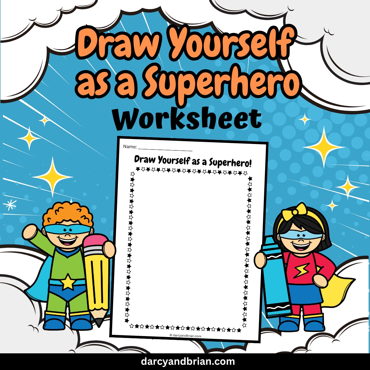 Draw Yourself As A Superhero Worksheet
