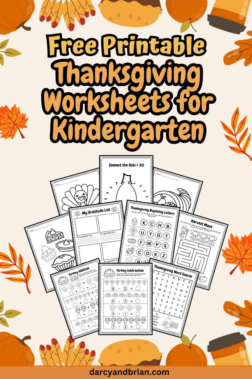 Thanksgiving Kindergarten Worksheets
