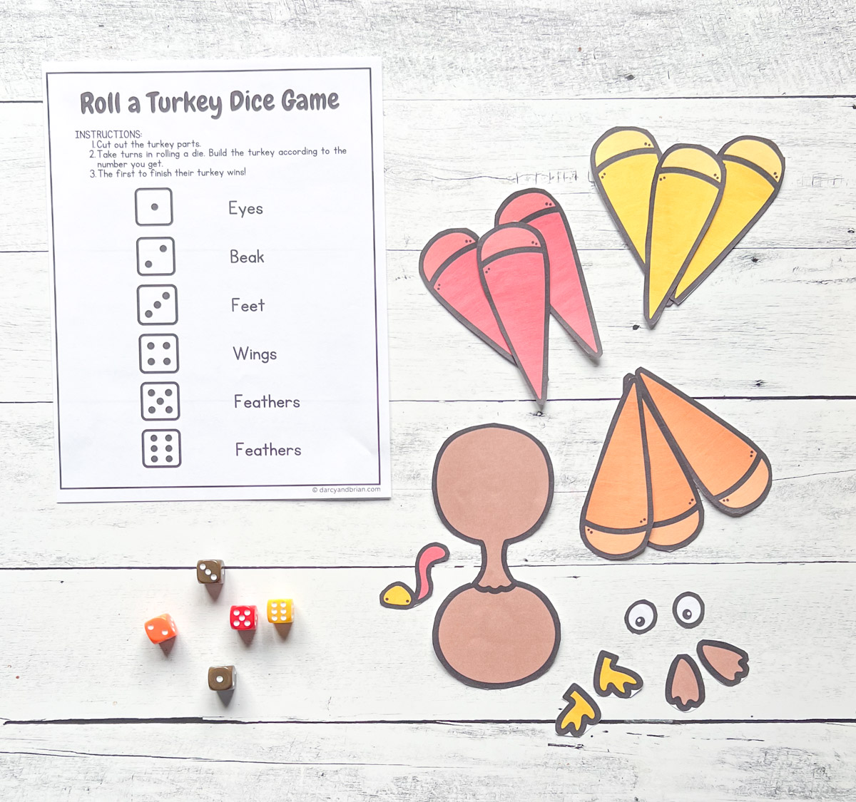 Roll A Turkey Dice Game