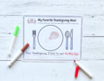 Thanksgiving Food Worksheet | Coloring and Cut Paste Activity