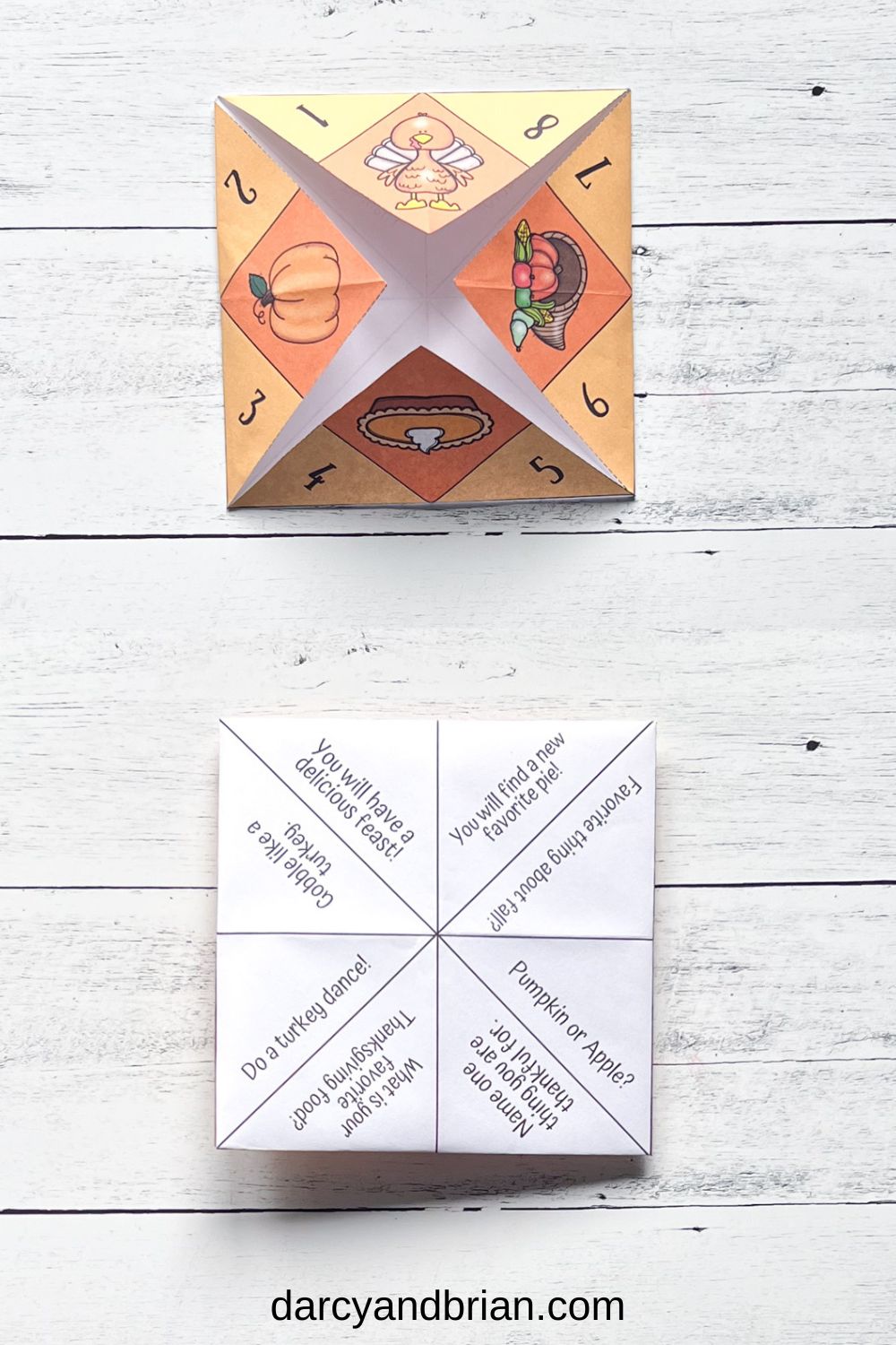 Free Printable Thanksgiving Cootie Catcher