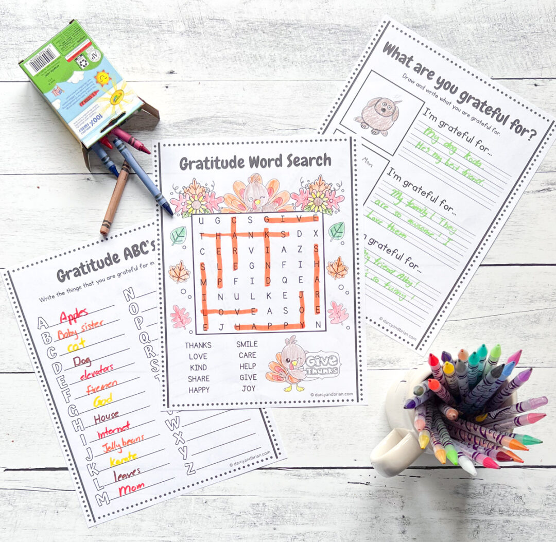 Gratitude Activity Sheets for Kids