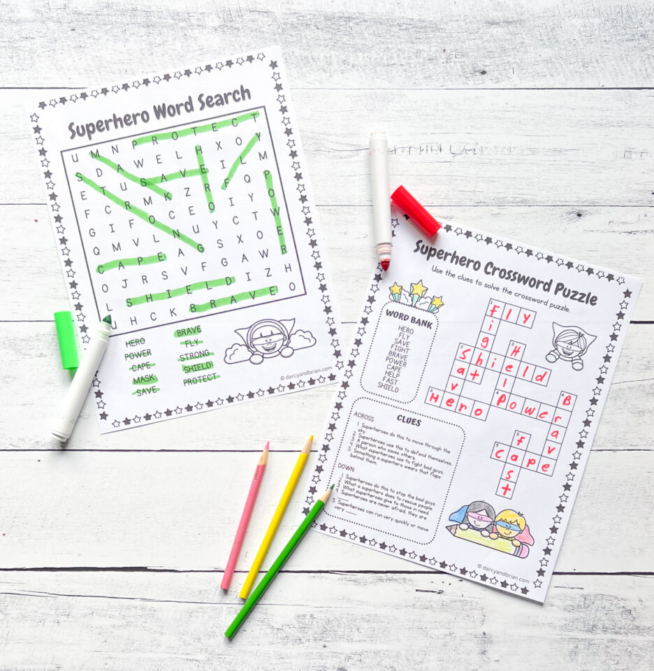 Superhero Activity Pages for Kids