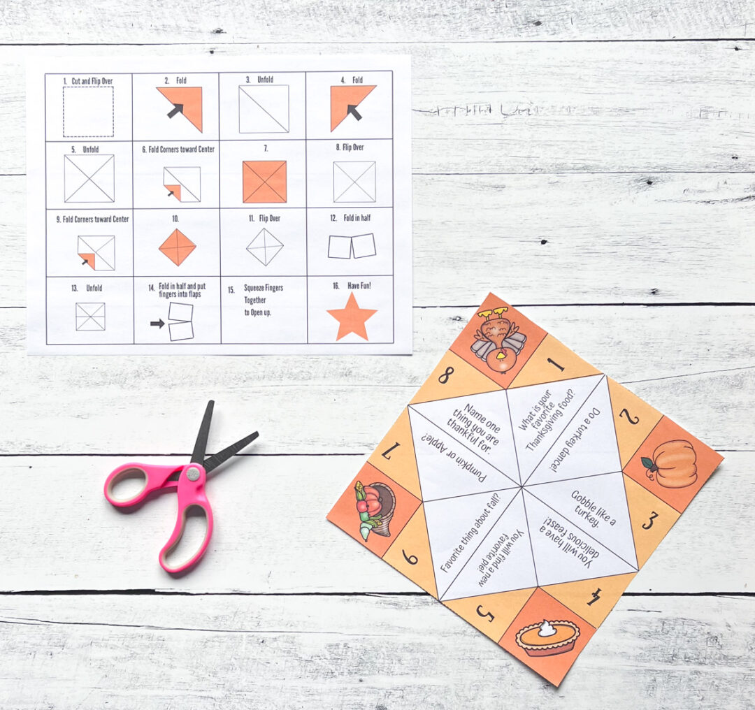 Free Printable Thanksgiving Cootie Catcher