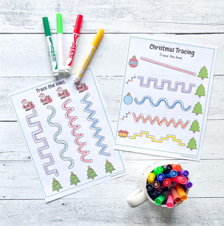 Christmas Tree Tracing Worksheets | Pencil Control Printables