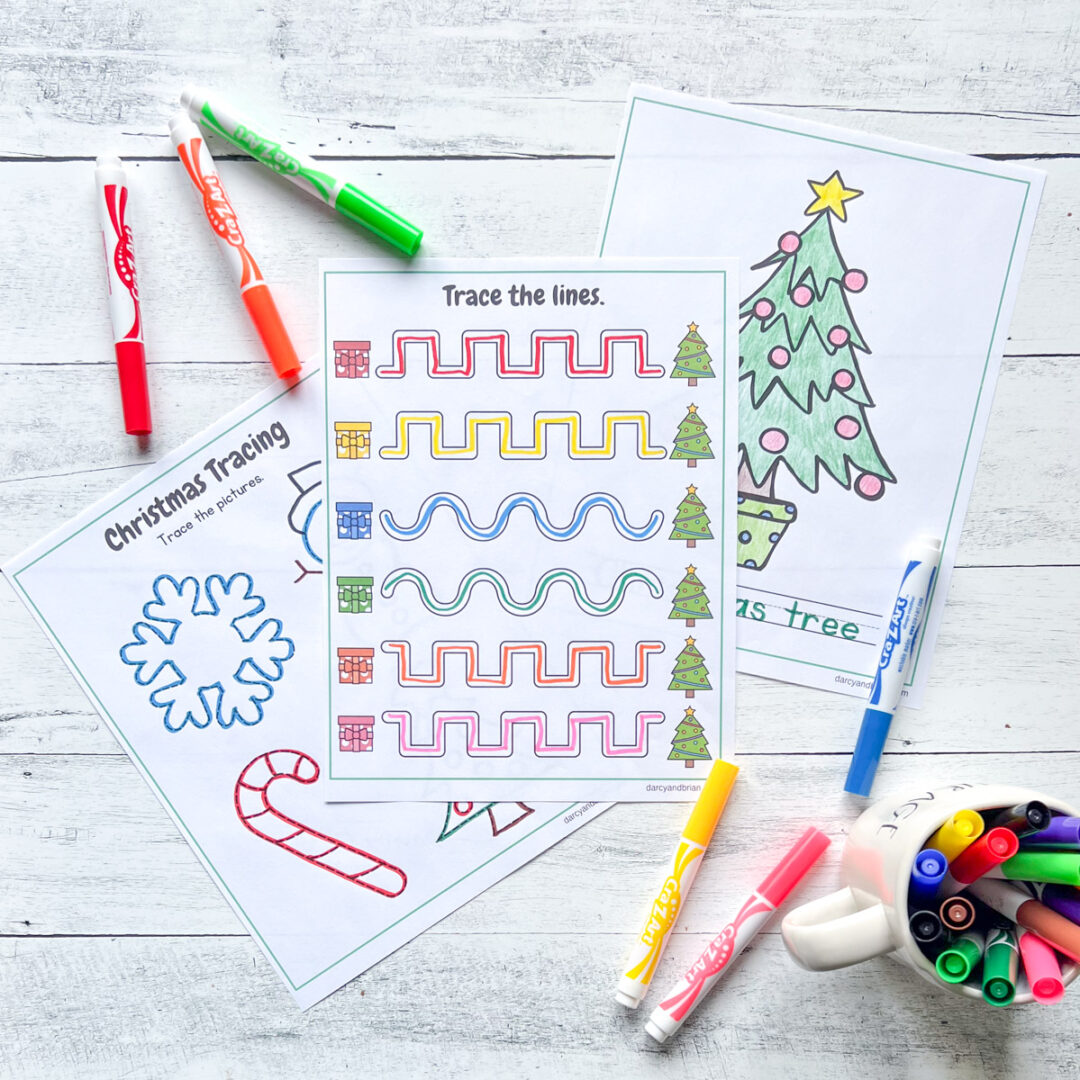 Christmas Tree Tracing Worksheets | Pencil Control Printables