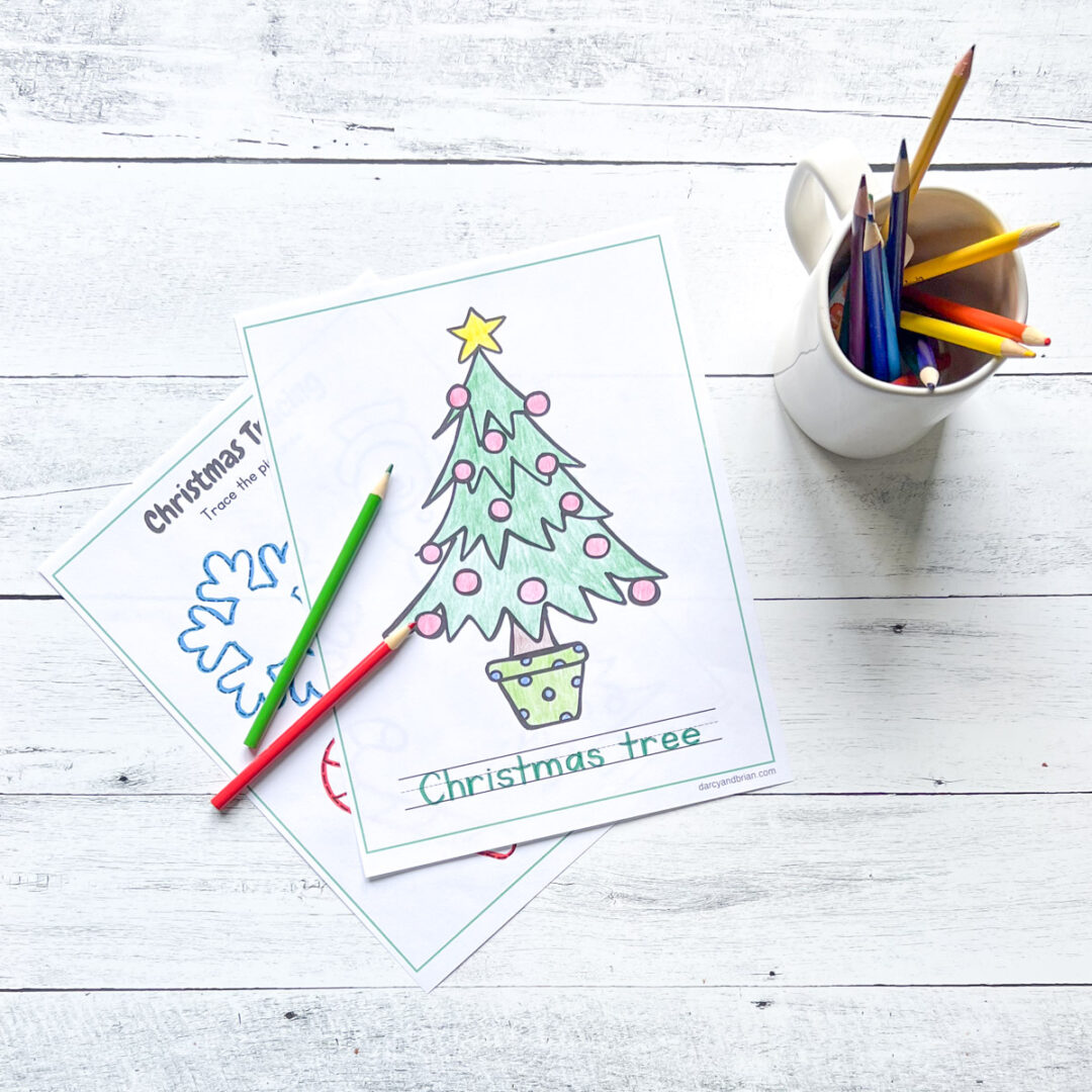 Christmas Tree Tracing Worksheets | Pencil Control Printables