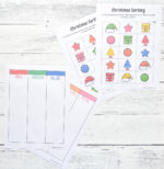 Christmas Sorting Worksheet for Preschoolers