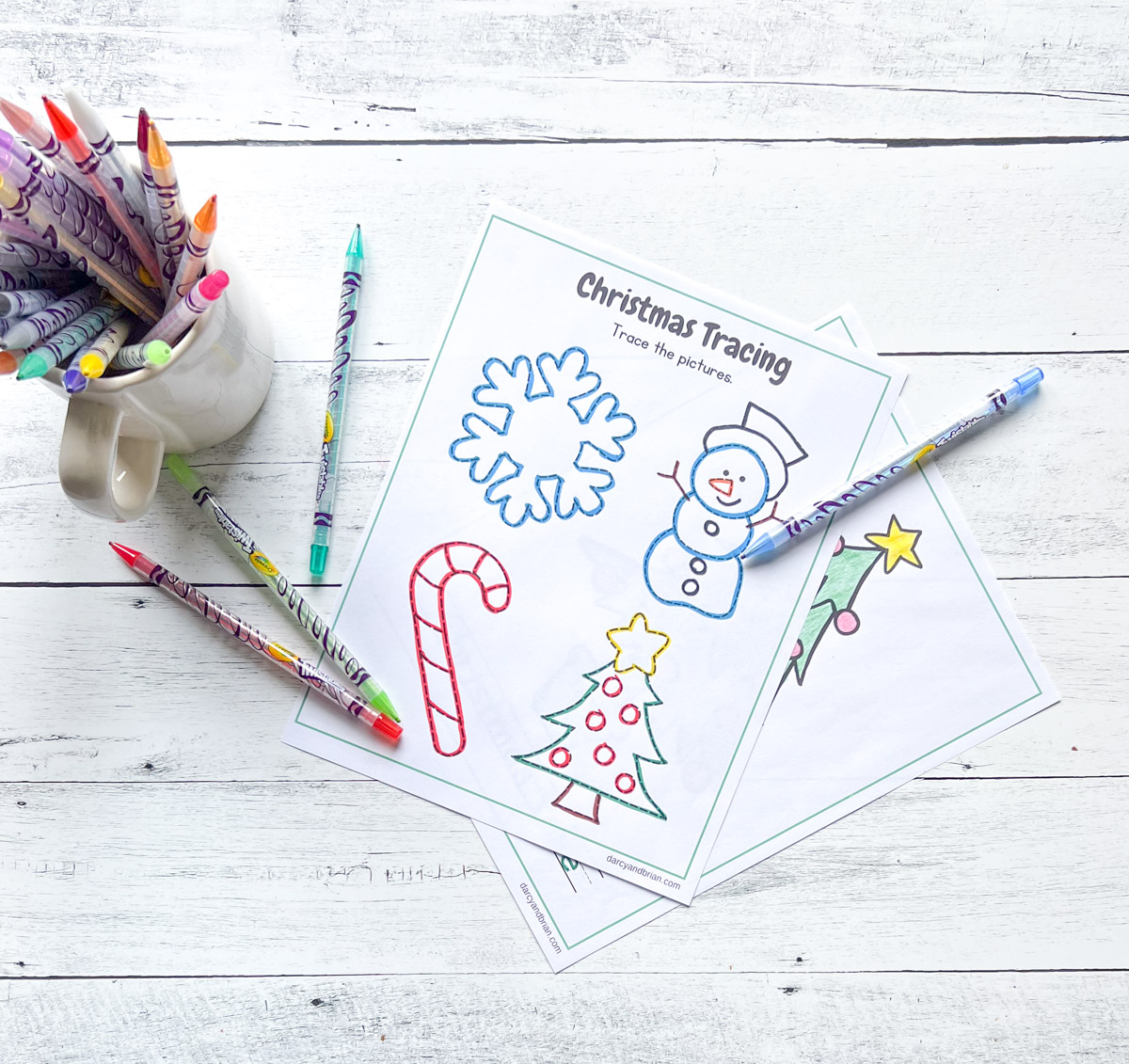 Christmas Tree Tracing Worksheets | Pencil Control Printables