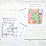 Printable Christmas Tree Math Puzzle for Kids