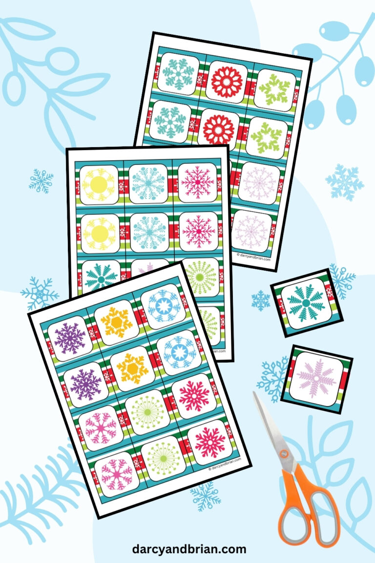 Snowflake Matching Game Printable
